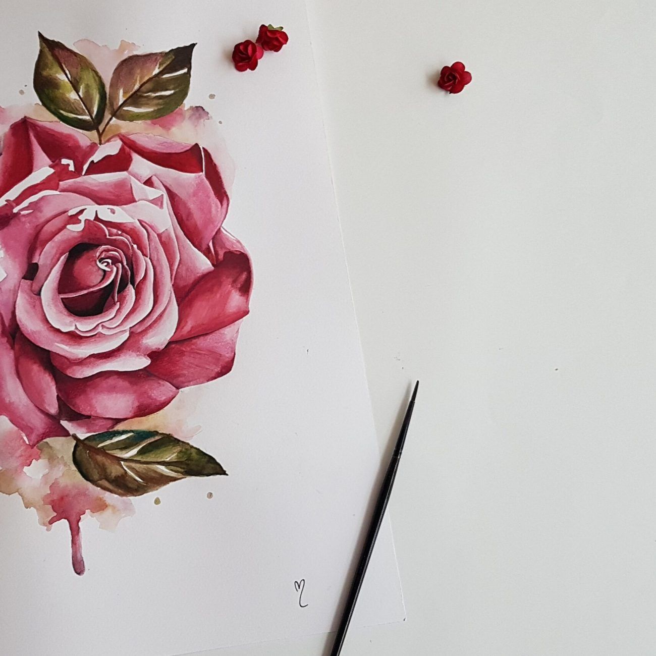 Handmade Rose Design by MK Artist - MK Artist